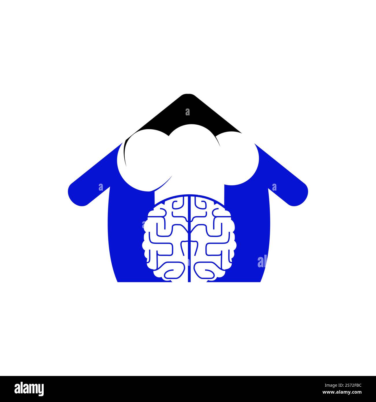 Smart chef vector logo design concept. Brain and chef hat with home ...