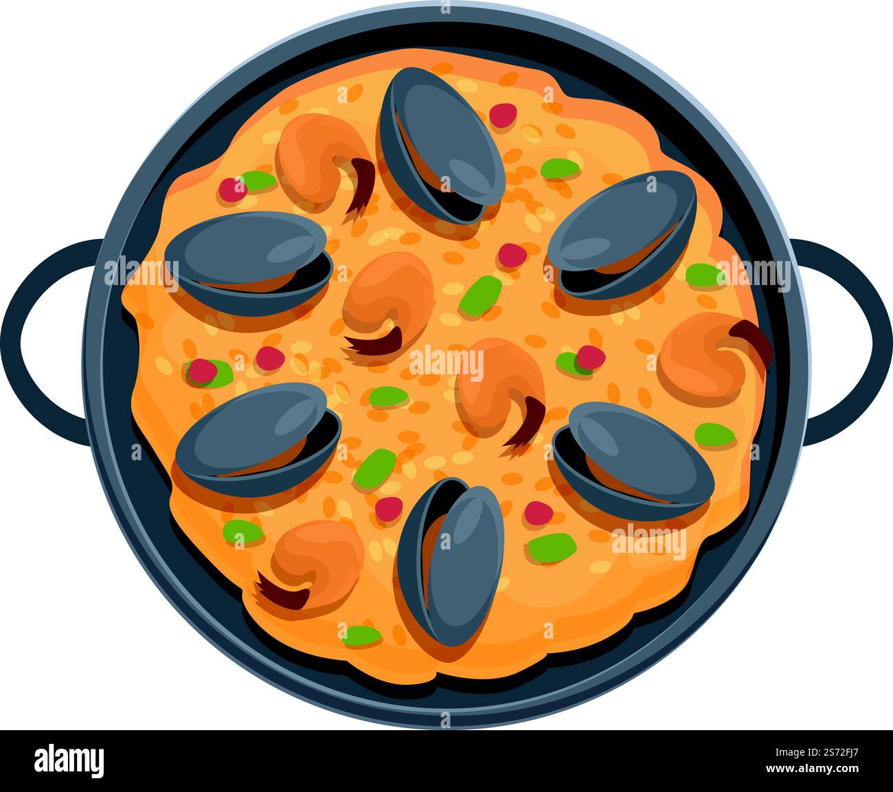 Paella lunch icon cartoon vector. Spanish cuisine. Pan menu. Paella ...