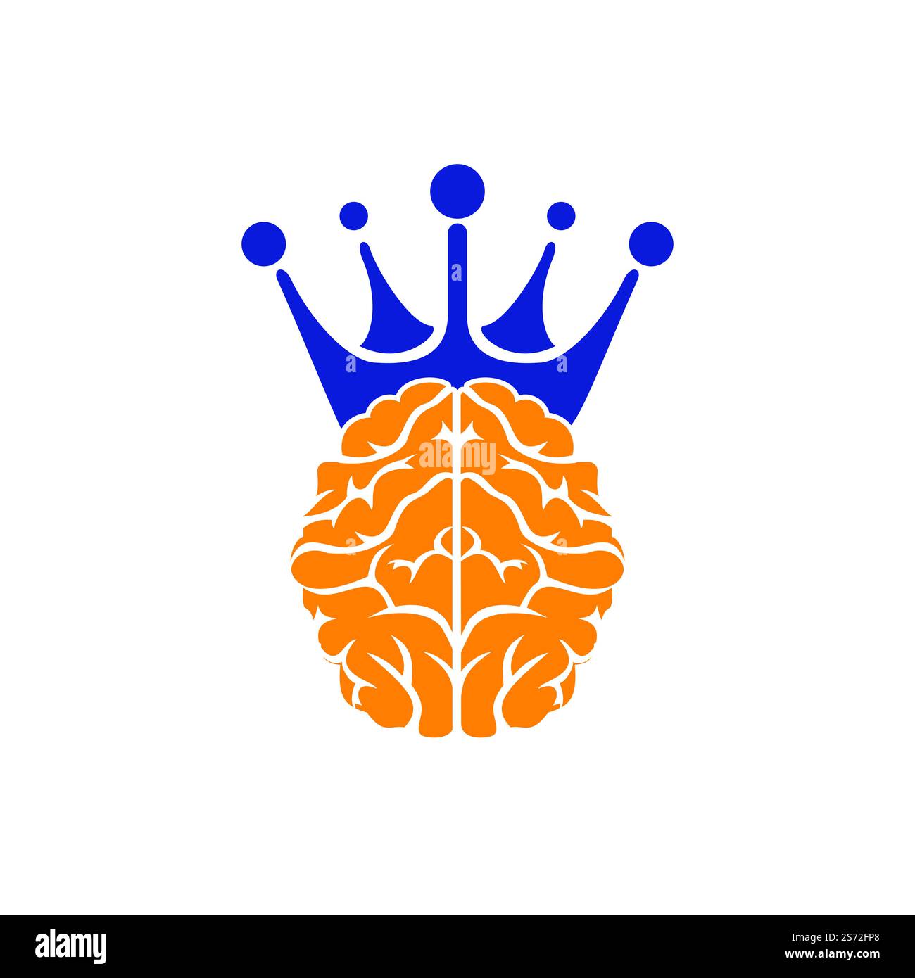 Smart king vector logo design. Human brain with crown icon design Stock ...
