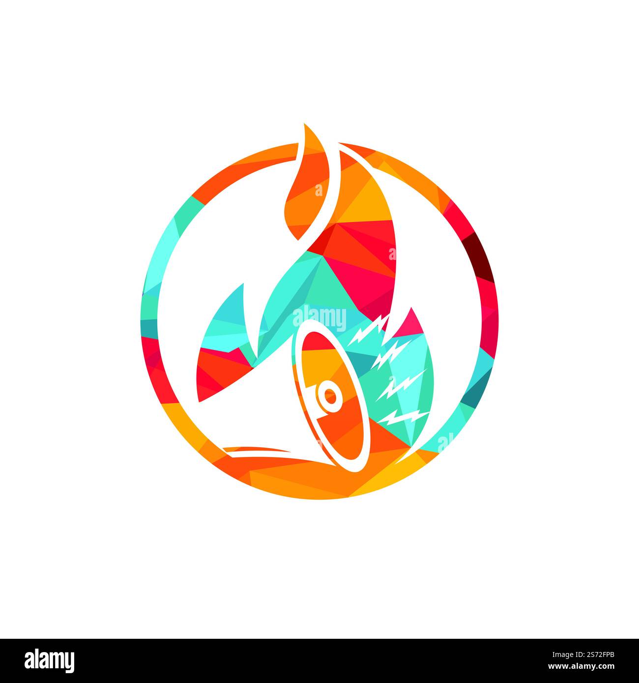 Megaphone fire vector logo design template. Marketing, revolution and ...