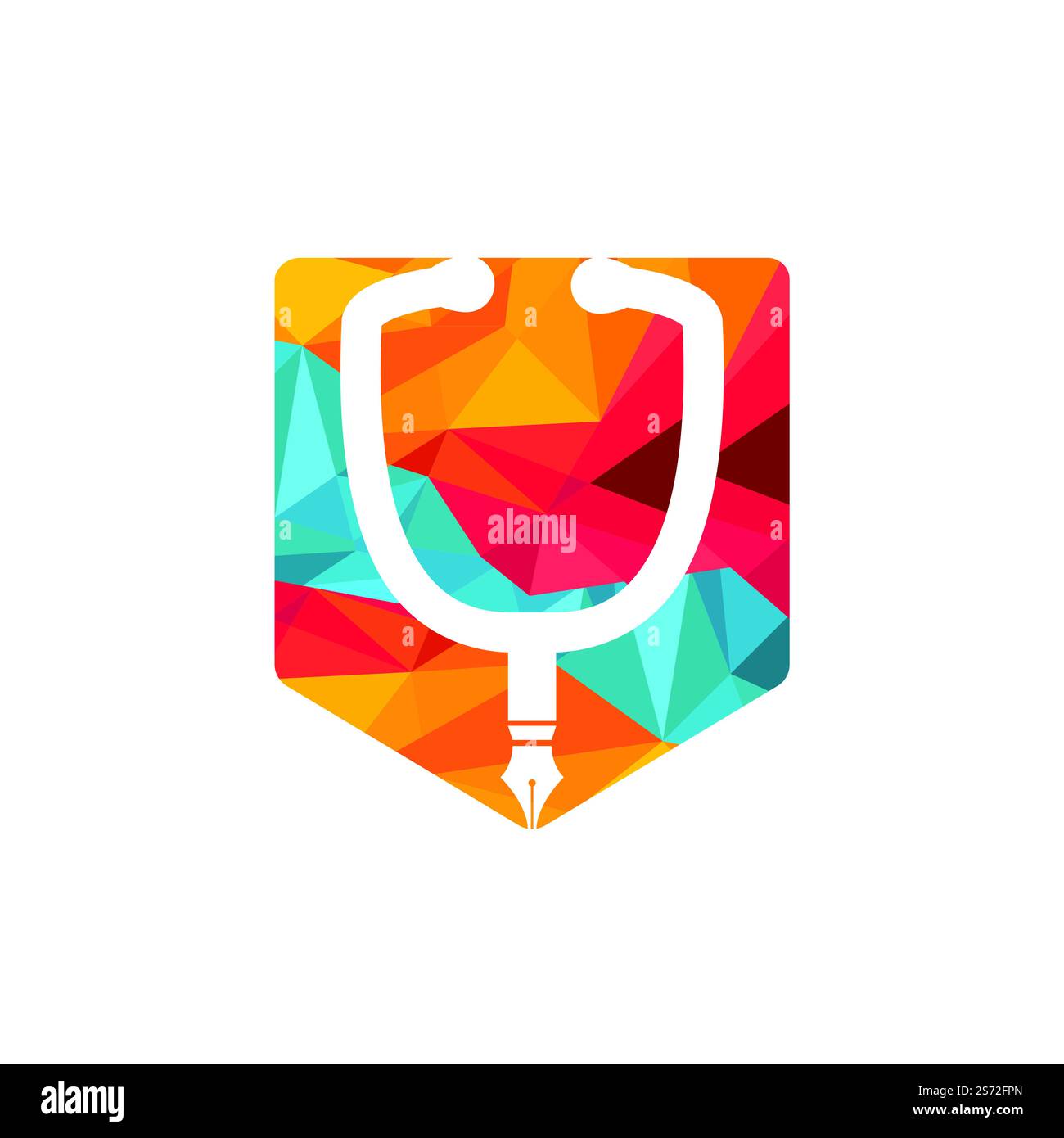 Medical education vector logo design. Pen nib and stethoscope vector ...