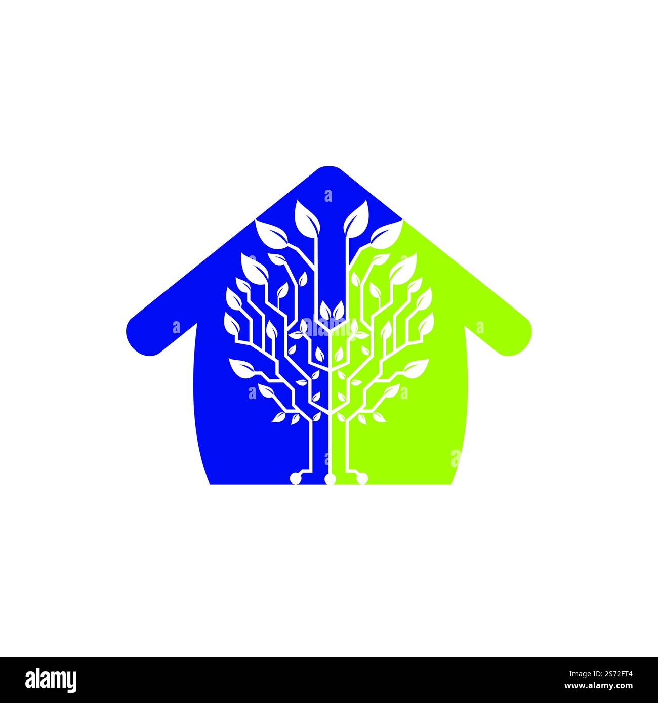 Tech tree vector logo design template. Connecting network tree with ...