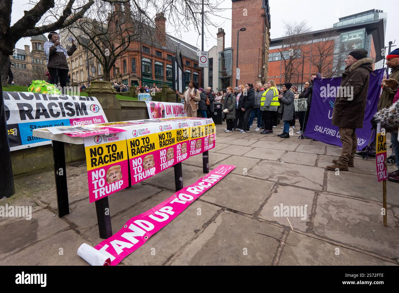 Manchester UK Women’s March 2025. One of the protests across the UK on ...