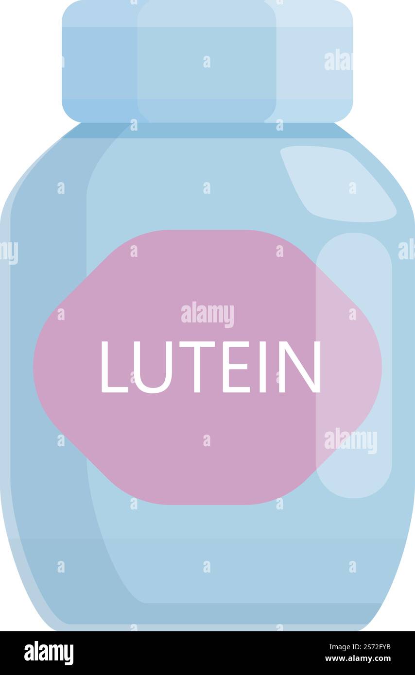 Lutein bottle icon cartoon vector. Medicine care. Vitamin natural ...