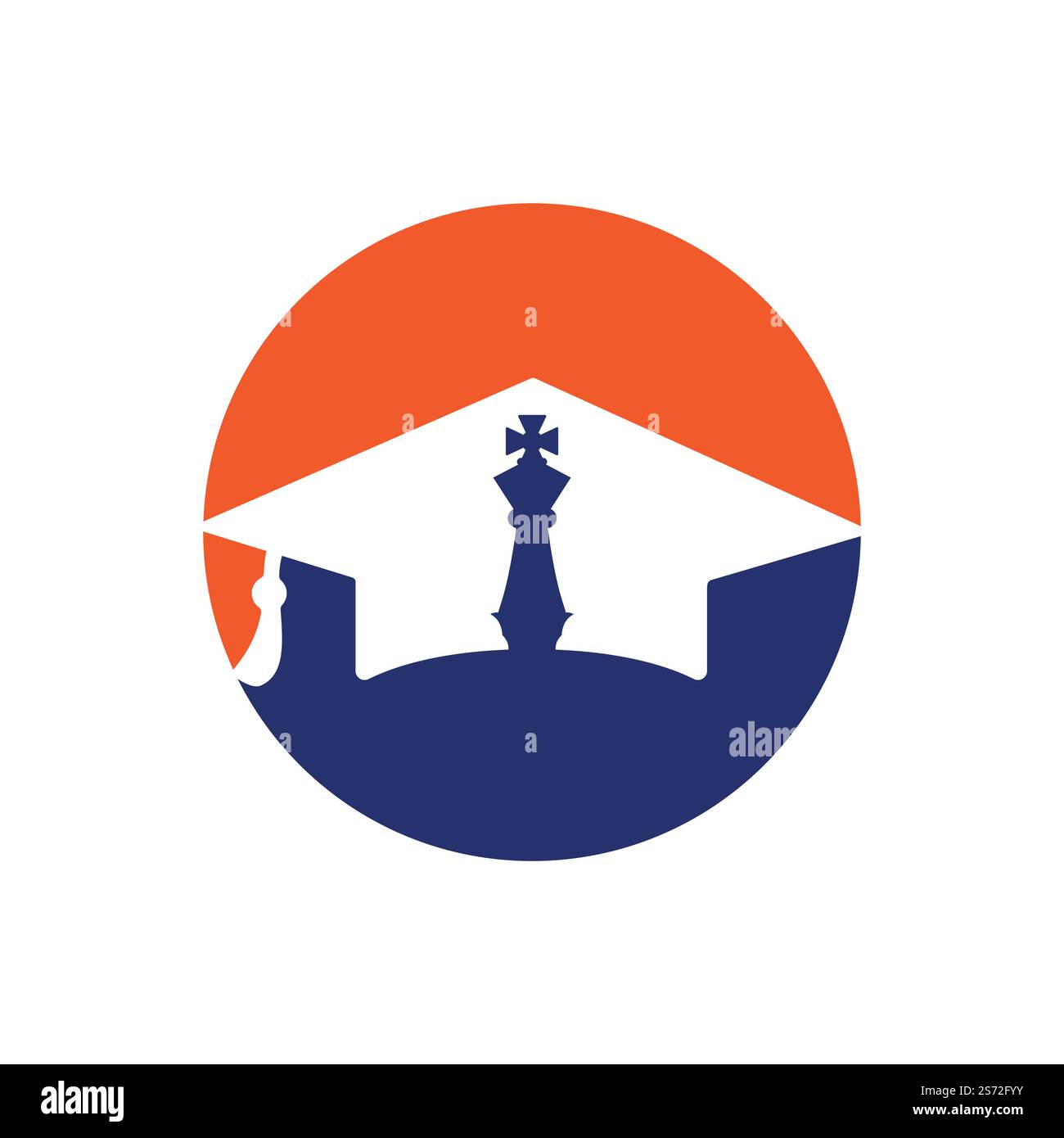 Graduation chess knight vector logo design. Education strategy vector ...