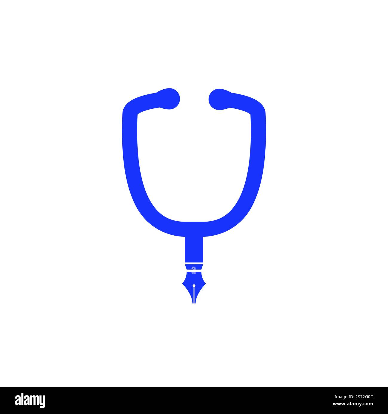 Medical education vector logo design. Pen nib and stethoscope vector ...