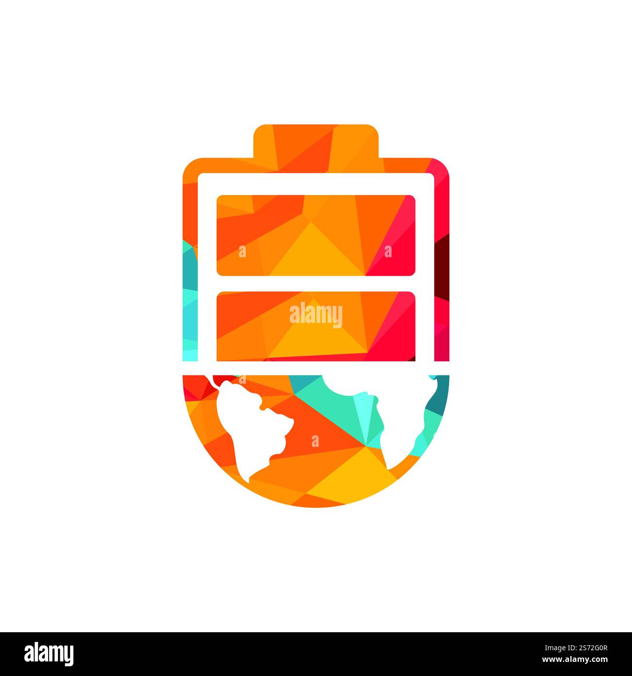 Global energy vector logo design template. Globe and battery icon ...