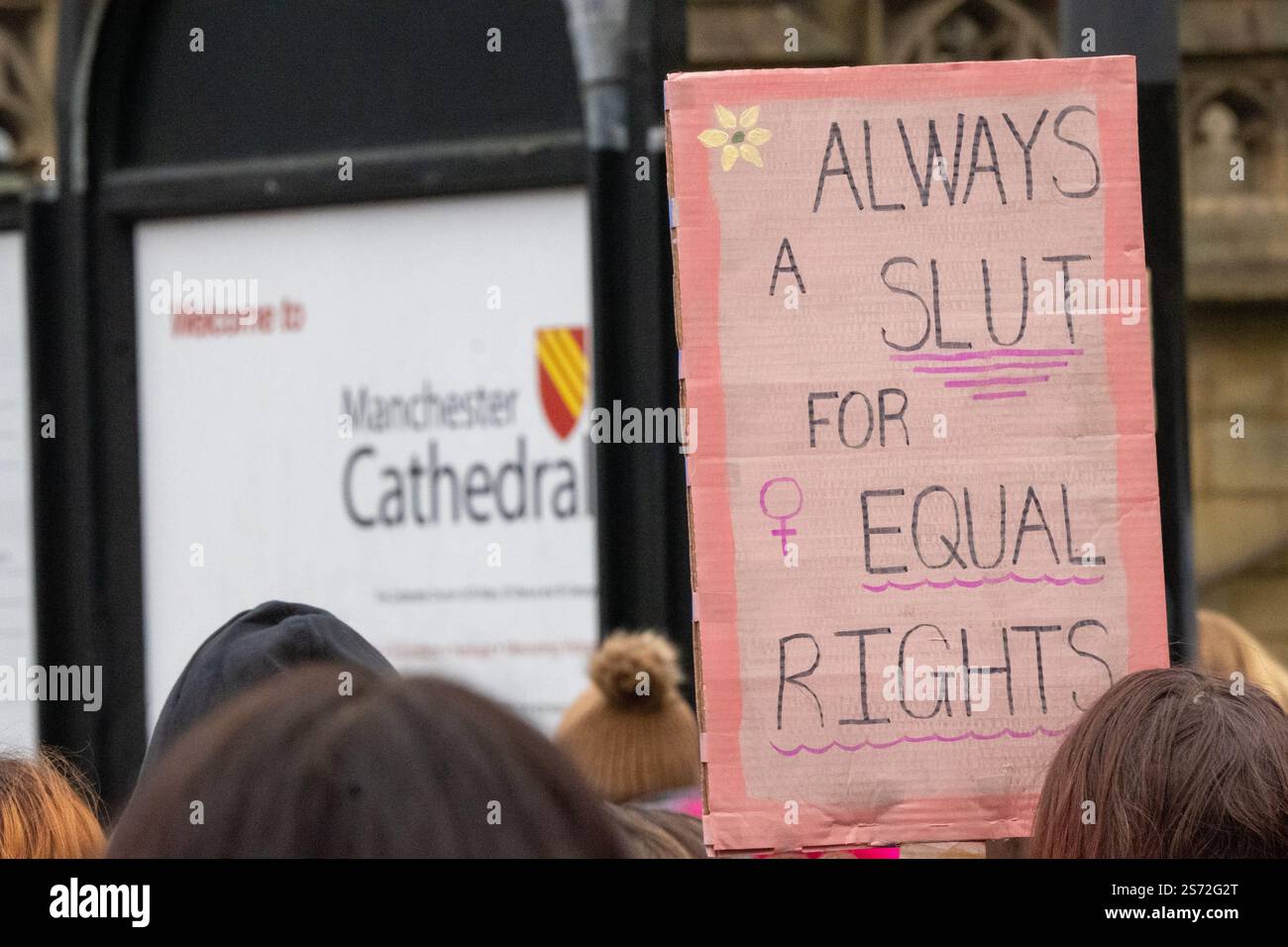 Manchester UK Women’s March 2025. One of the protests across the UK on ...
