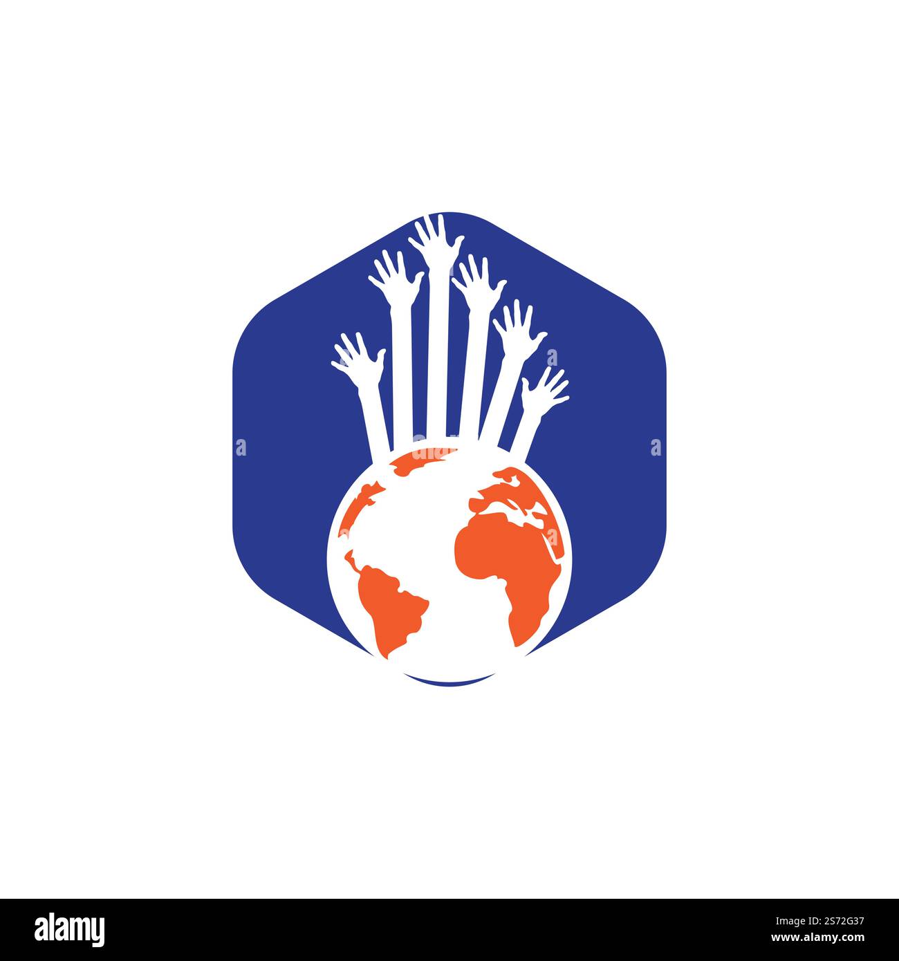 World hands vector logo design template. World support logo concept ...