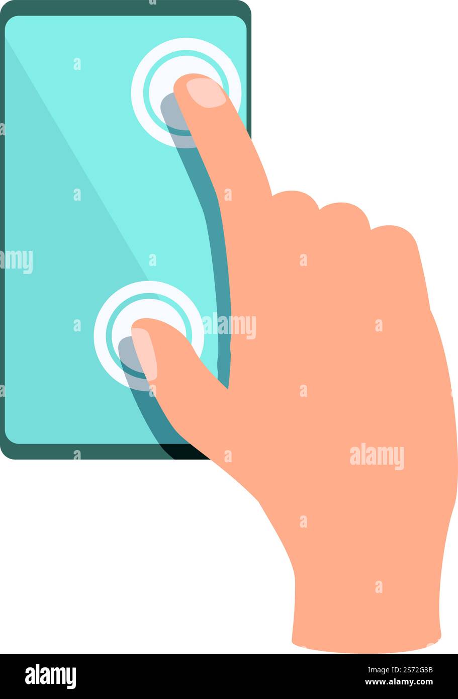 Two finger touch smartphone icon cartoon vector. Phone screen. Mobile ...