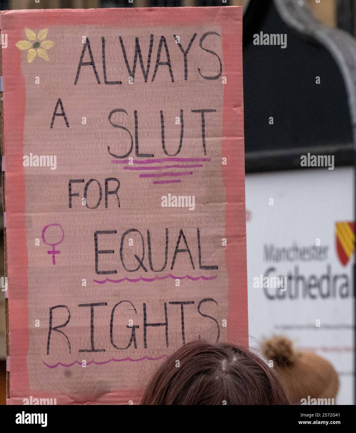Manchester UK Women’s March 2025. One of the protests across the UK on ...