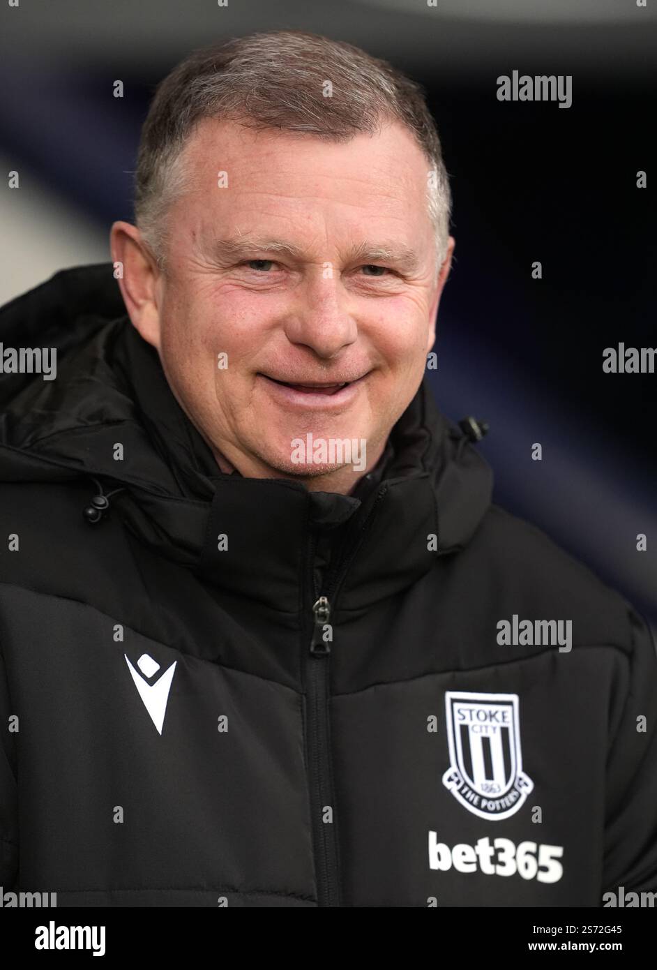 Stoke City manager Mark Robins ahead of the Sky Bet Championship match ...