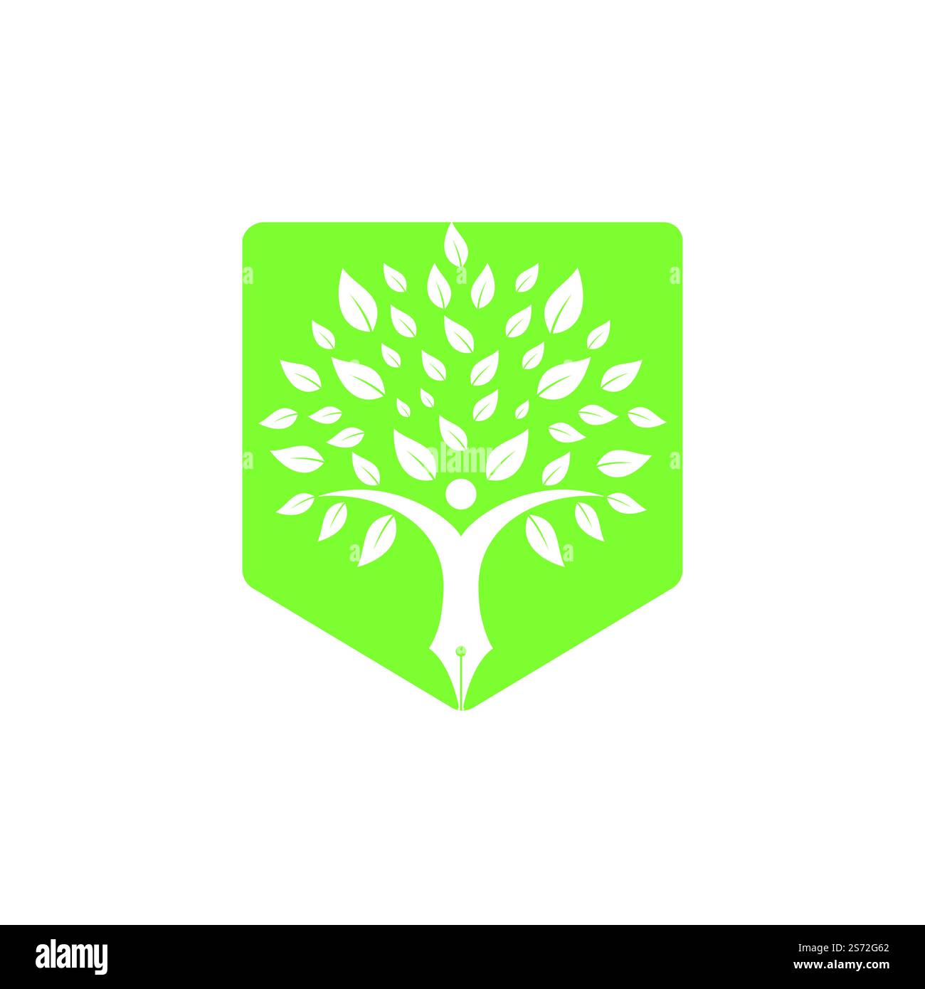 Education insurance and support logo concept. Pen and human tree icon ...