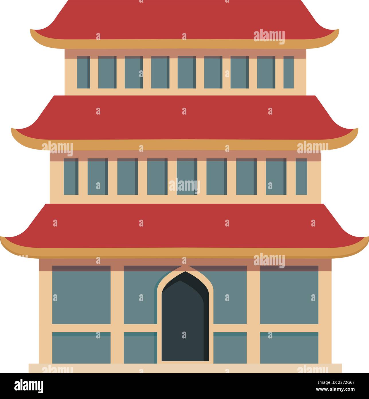 Chinese pagoda icon cartoon vector. Asian house. City temple. Chinese ...