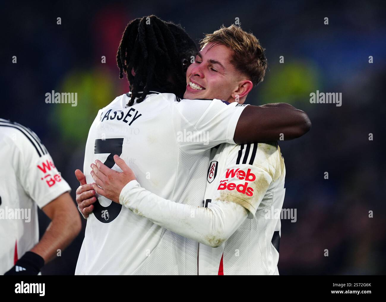 Fulham's Emile Smith Rowe celebrates scoring the opening goal with ...