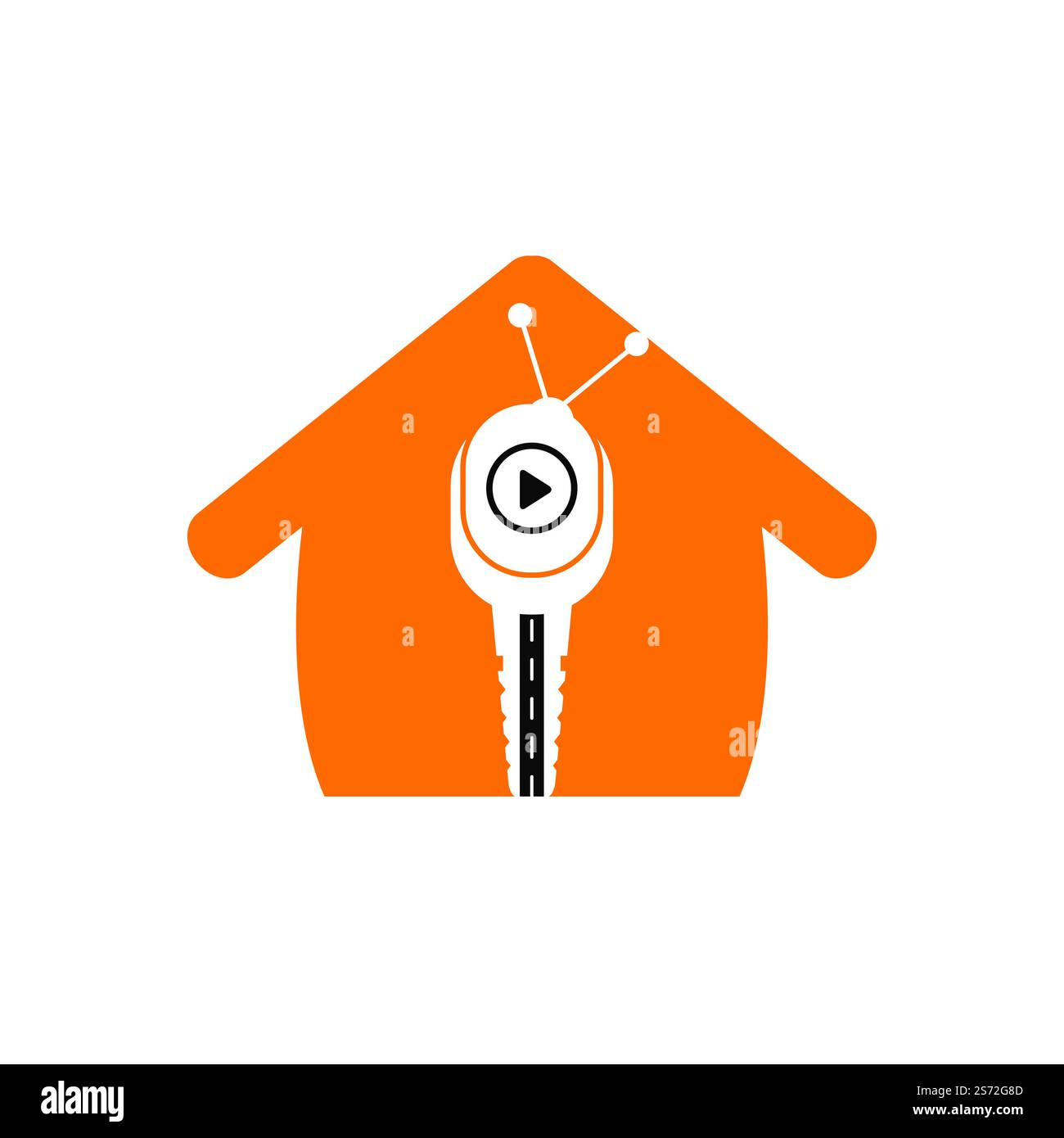 Drive tv vector logo design template. Road and key with tv icon design ...