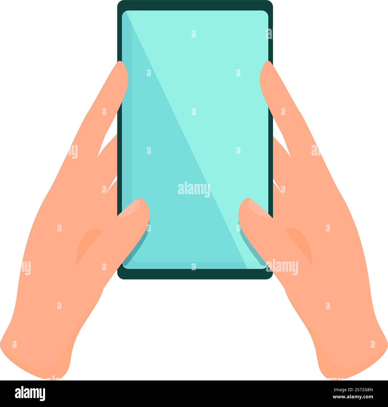 Hold smartphone icon cartoon vector. Phone screen. Call touch. Hold ...