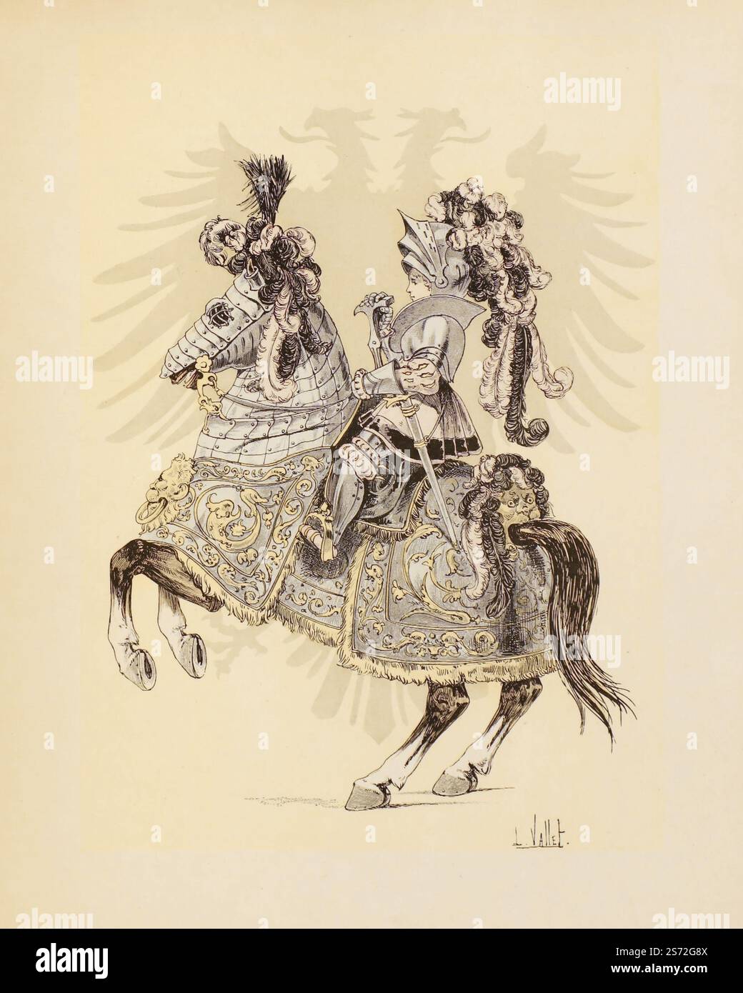 Young gentleman of the retinue of Charles V. Vintage historical ...