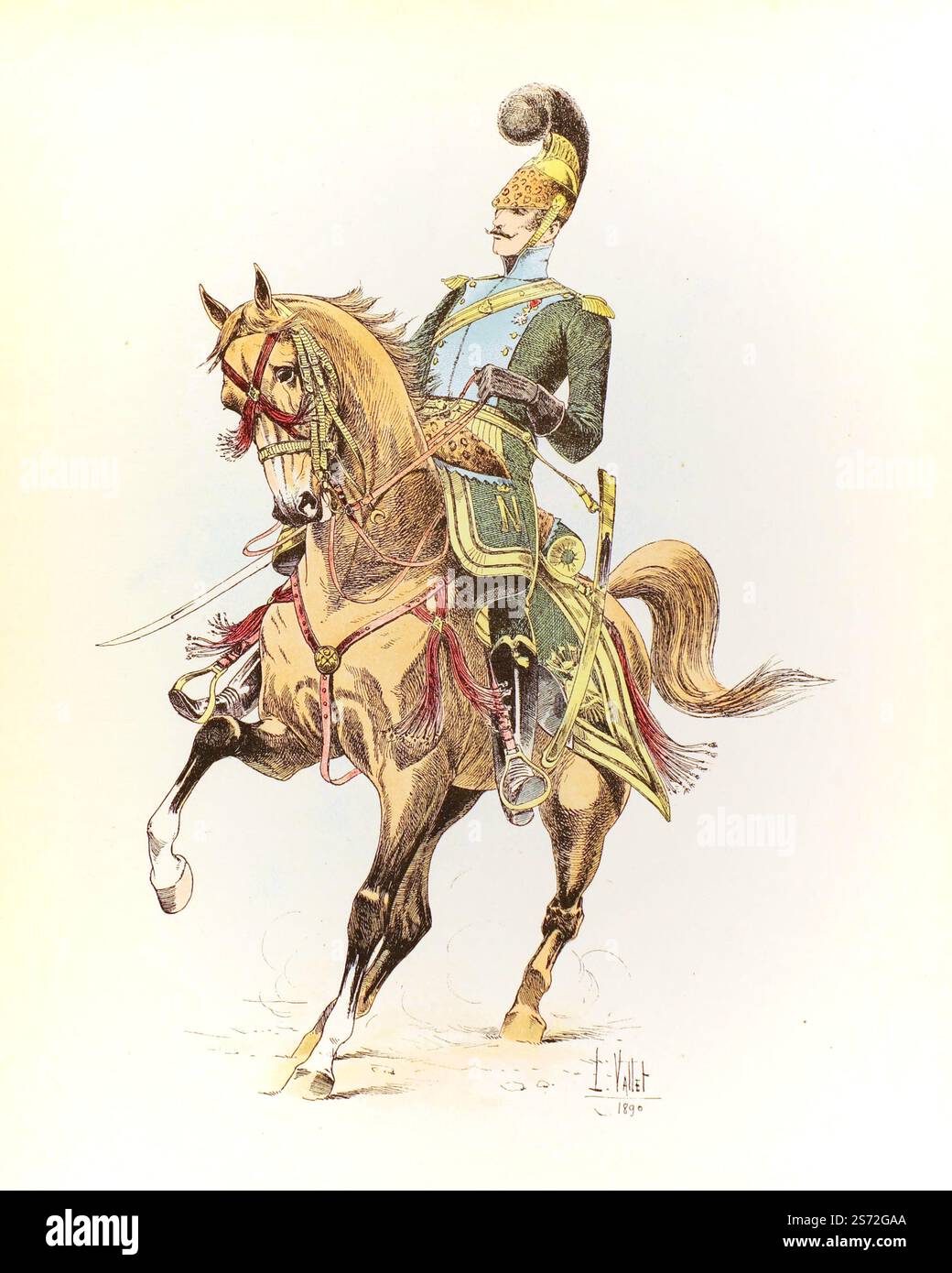 Officer of the light horse lancers; 1813. Vintage historical ...