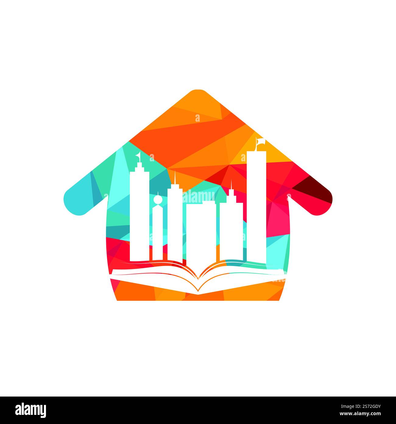 Education building logo design. Vector of book and a building, symbol ...