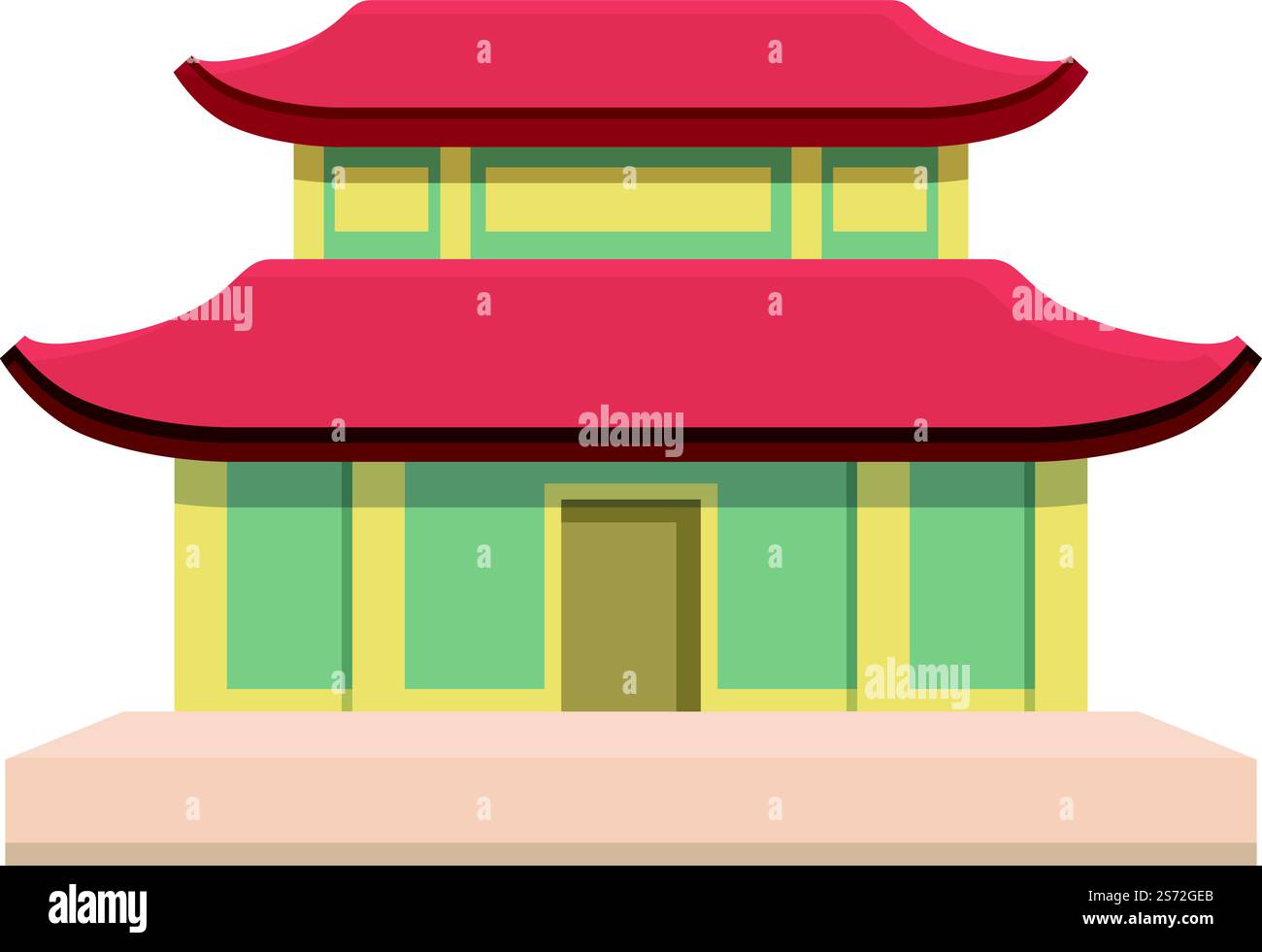 City asian house icon cartoon vector. Chinese temple. Ancient temple ...
