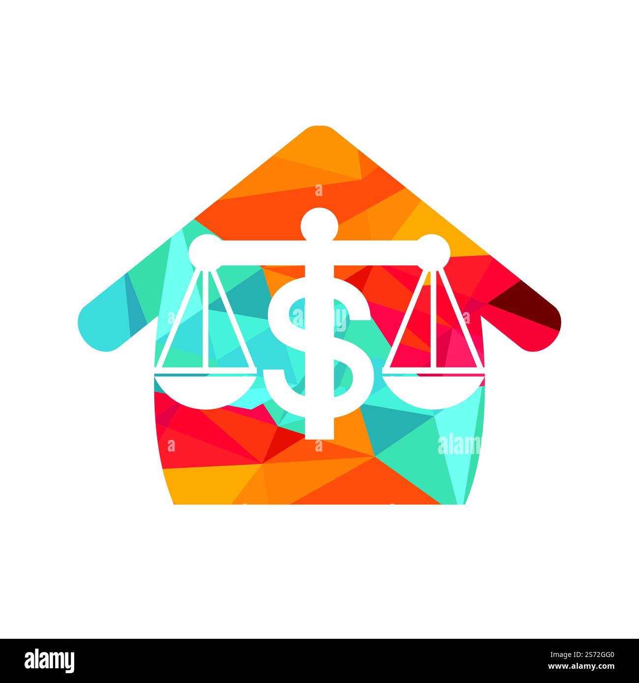 Money scale vector logo design. Finance concept. Logotype scale house ...