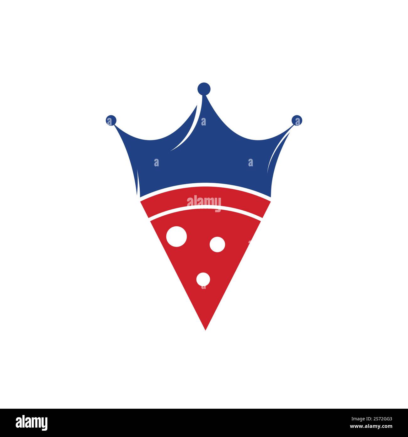 Pizza king vector logo design template. Crown and pizza slice icon ...