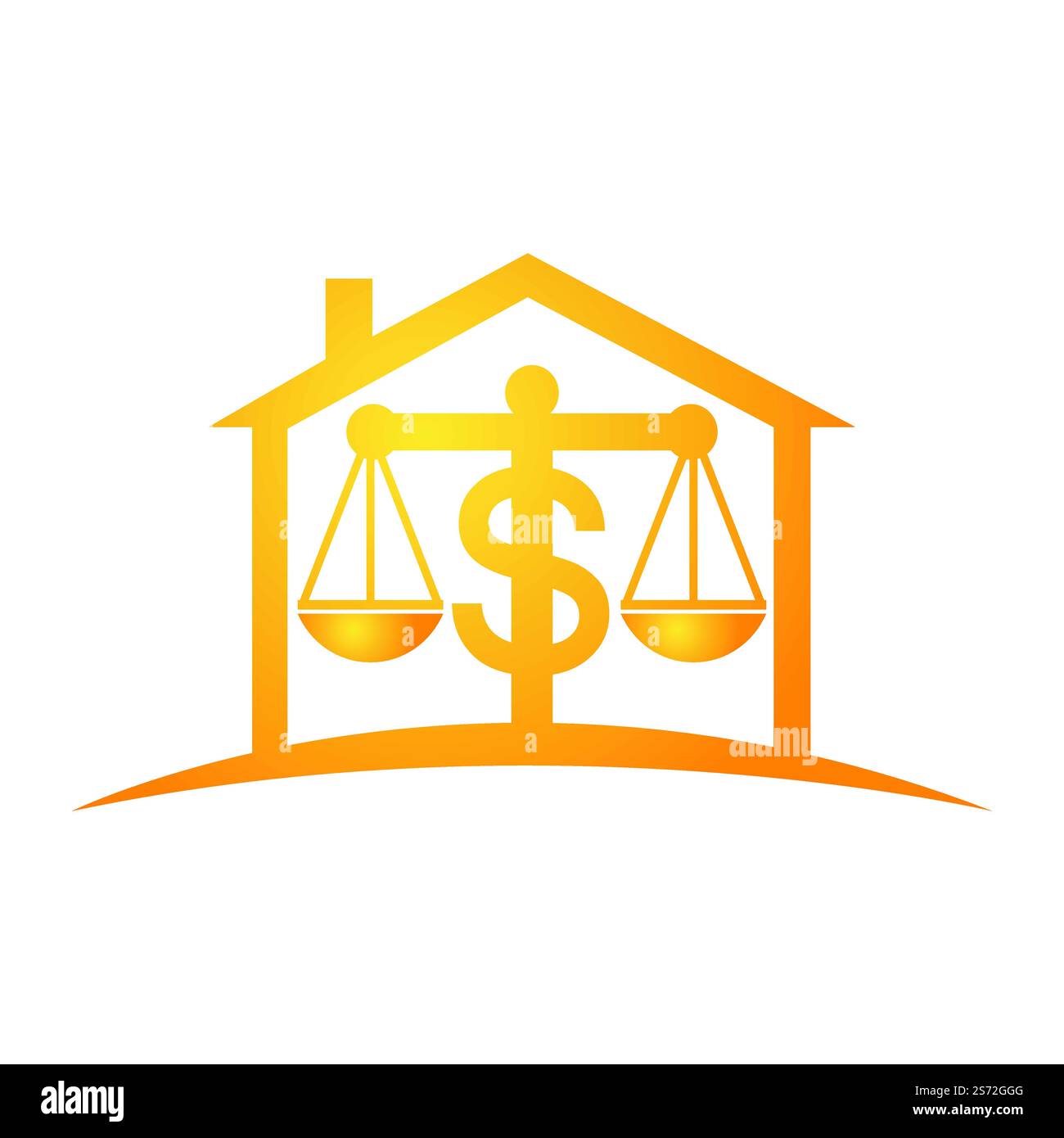 Money scale vector logo design. Finance concept. Logotype scale house ...