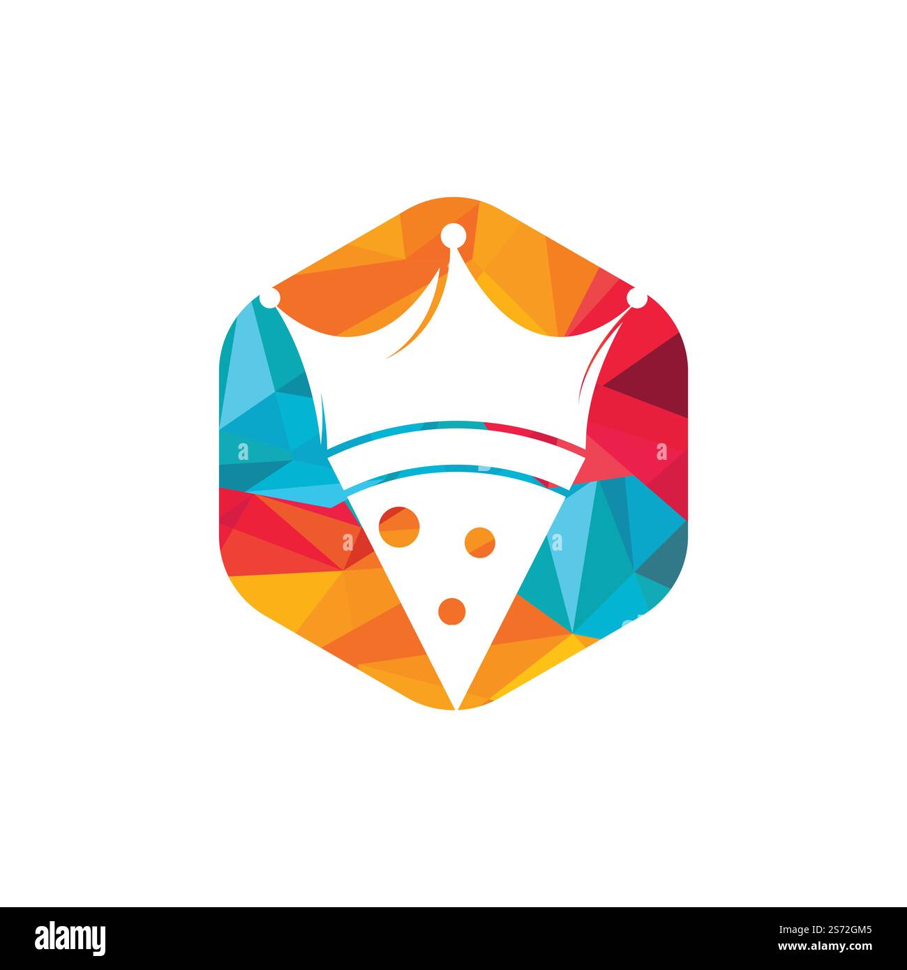 Pizza king vector logo design template. Crown and pizza slice icon ...