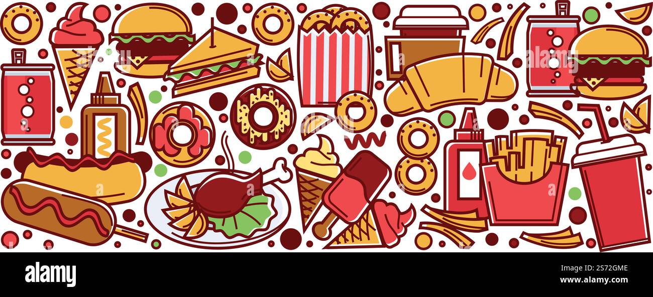 Traditional fast food dishes and recipes, sandwiches and burgers with ...