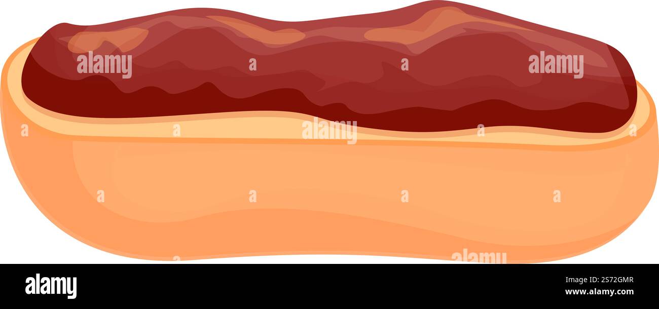 Chocolate eclair icon cartoon vector. Dutch food. Holland cuisine ...