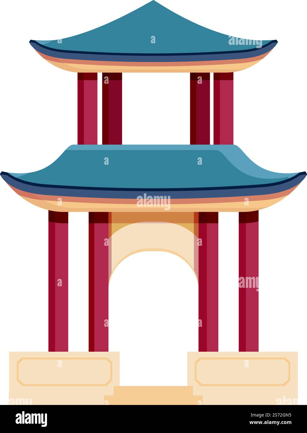 Old year pagoda icon cartoon vector. Chinese building. Asian palace ...