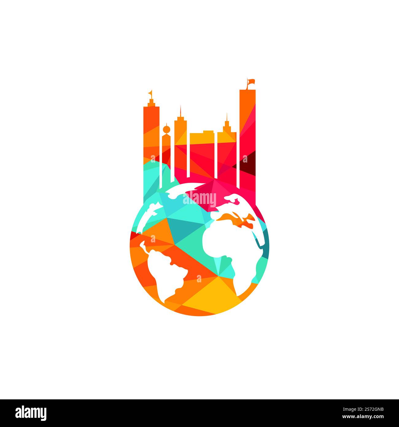Globe city vector logo design concept. Globe and building logo design ...