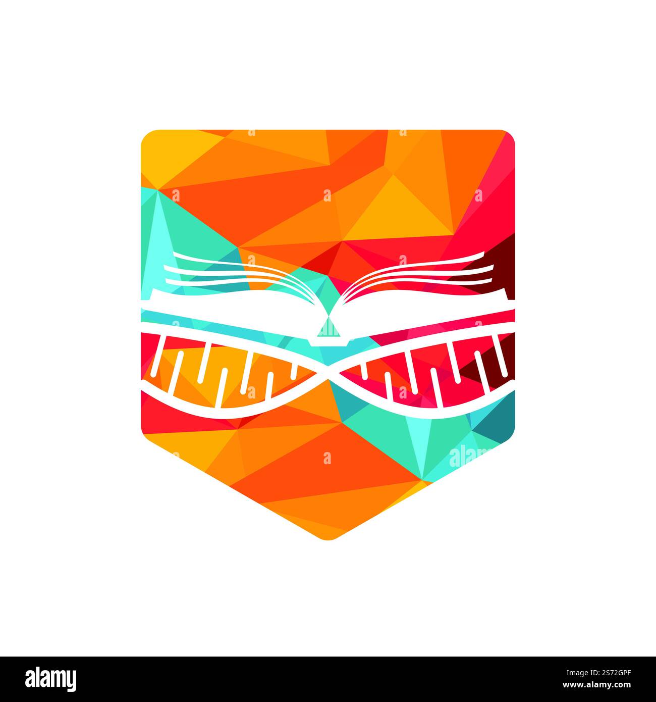 DNA book vector logo design. Genetical book vector logo template Stock ...