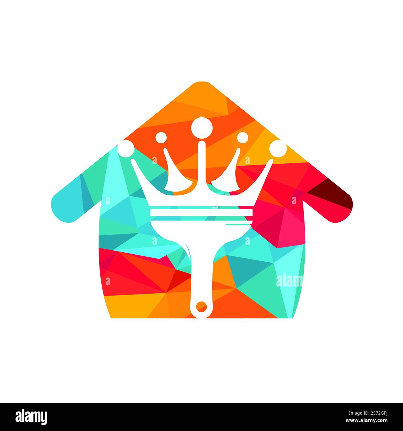 King paint vector logo design. Crown and paint brush icon Stock Vector ...