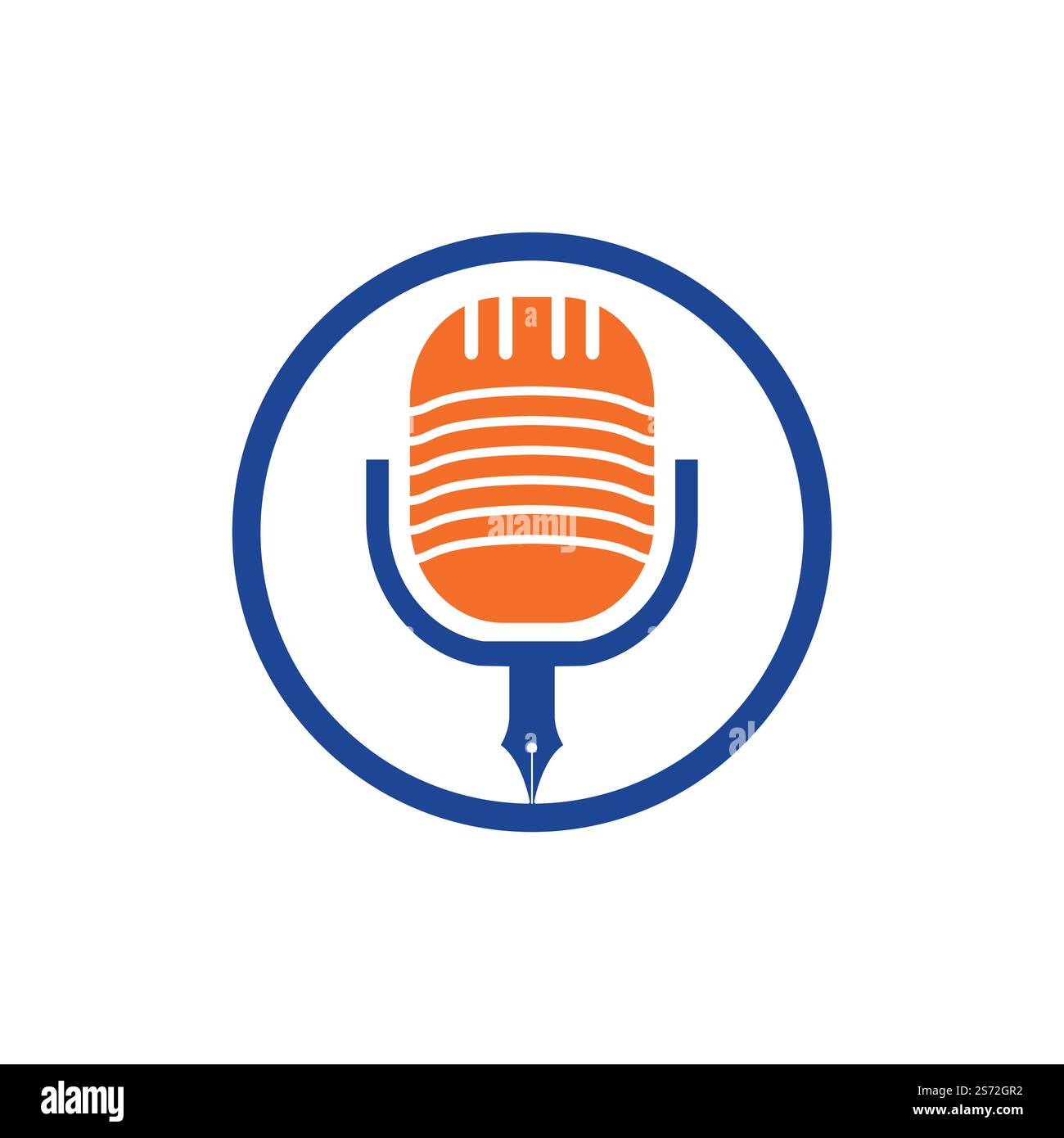 Pen microphone conference podcast radio logo design. Education podcast ...