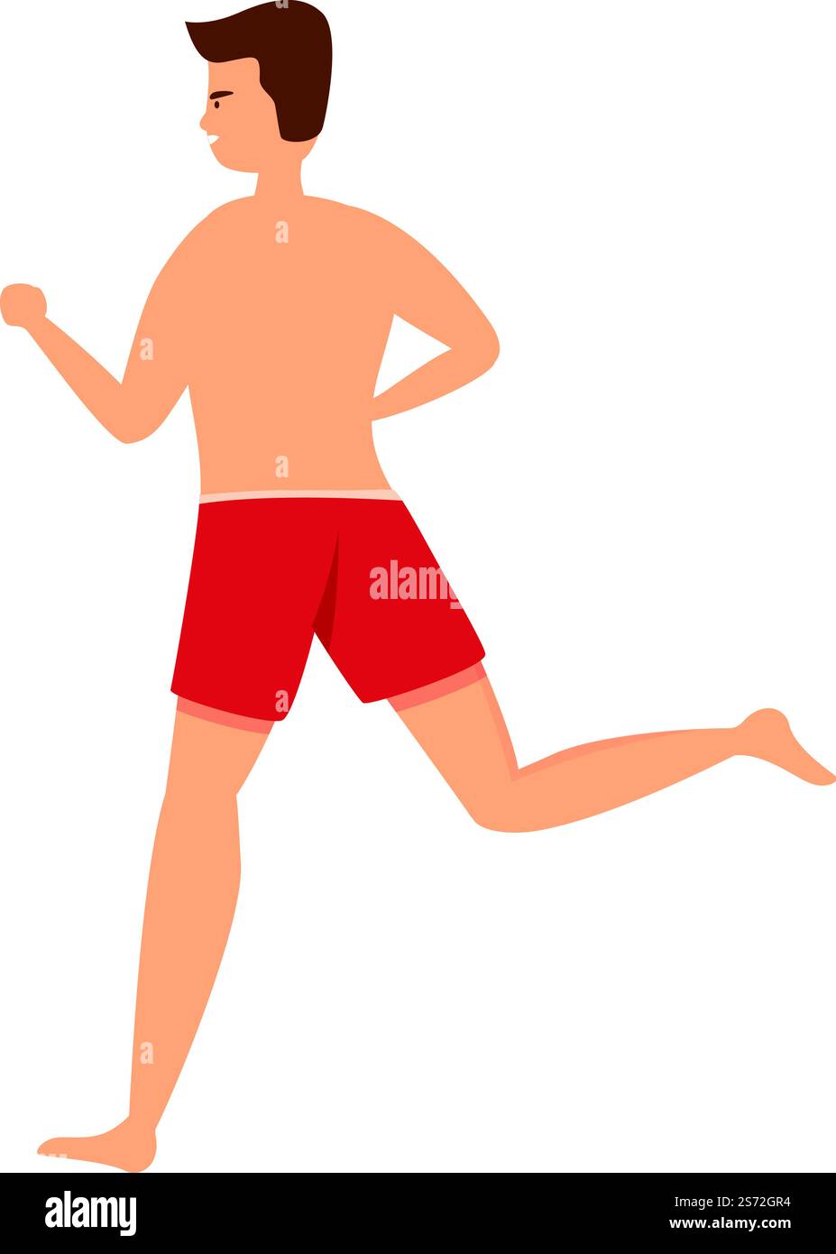 Running lifeguard icon cartoon vector. Safety guard. Ocean security ...