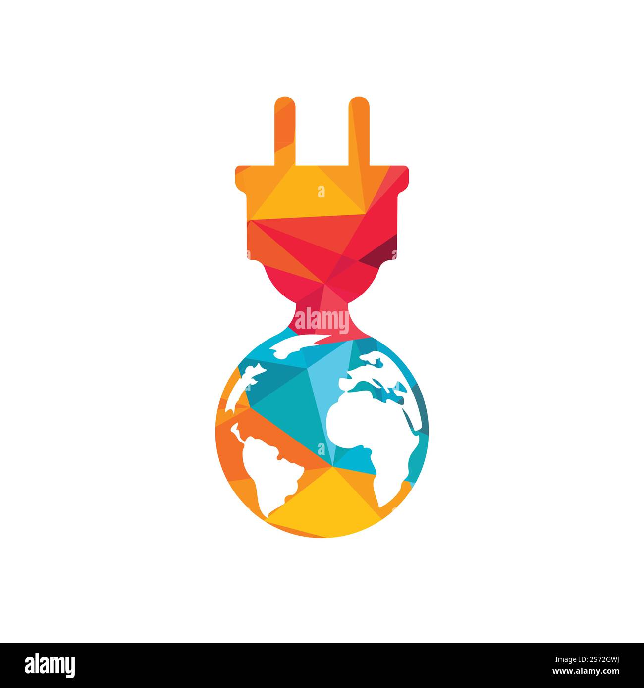 Global electric cord vector logo design template. Global power logo ...