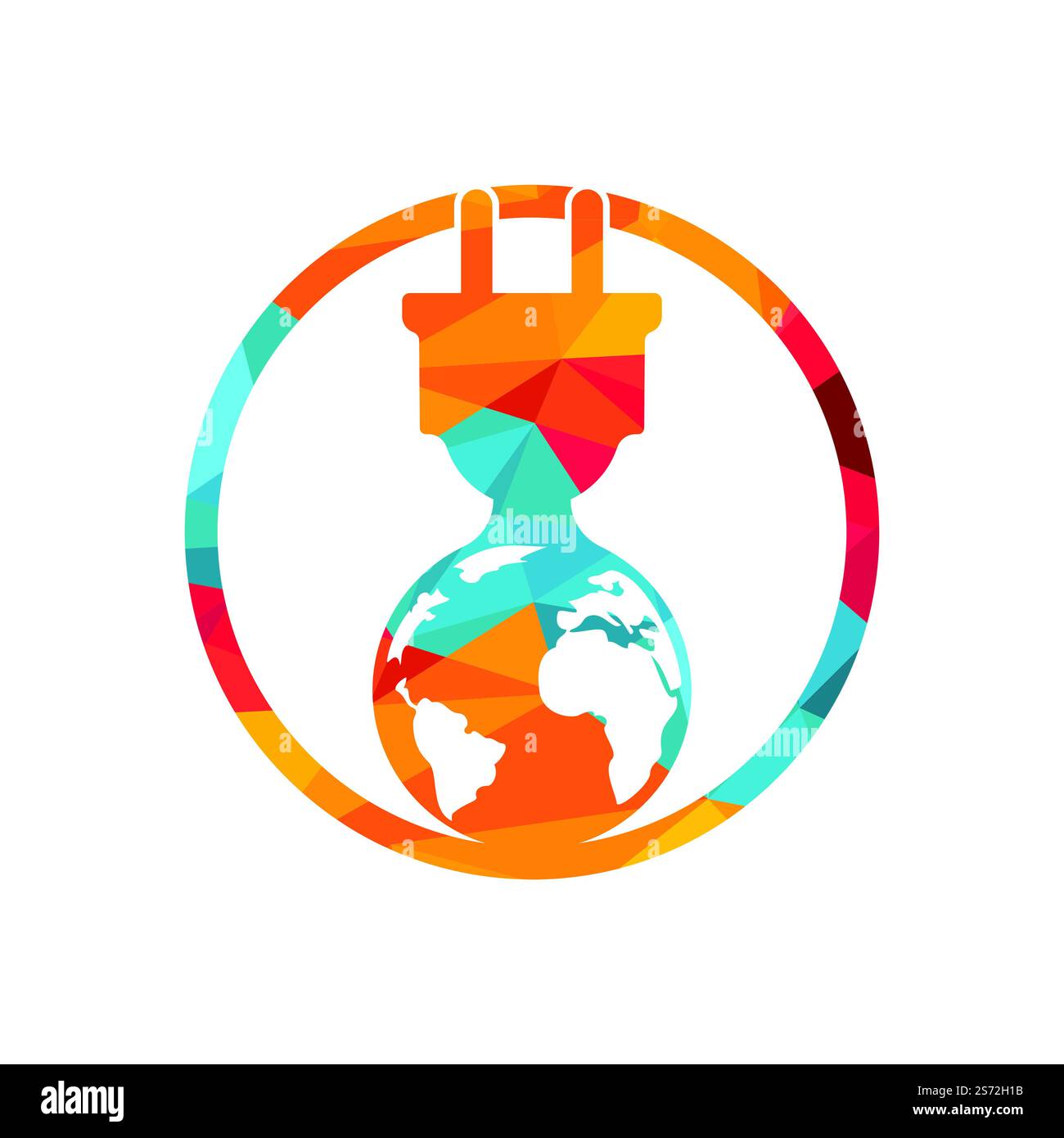 Global electric cord vector logo design template. Global power logo ...