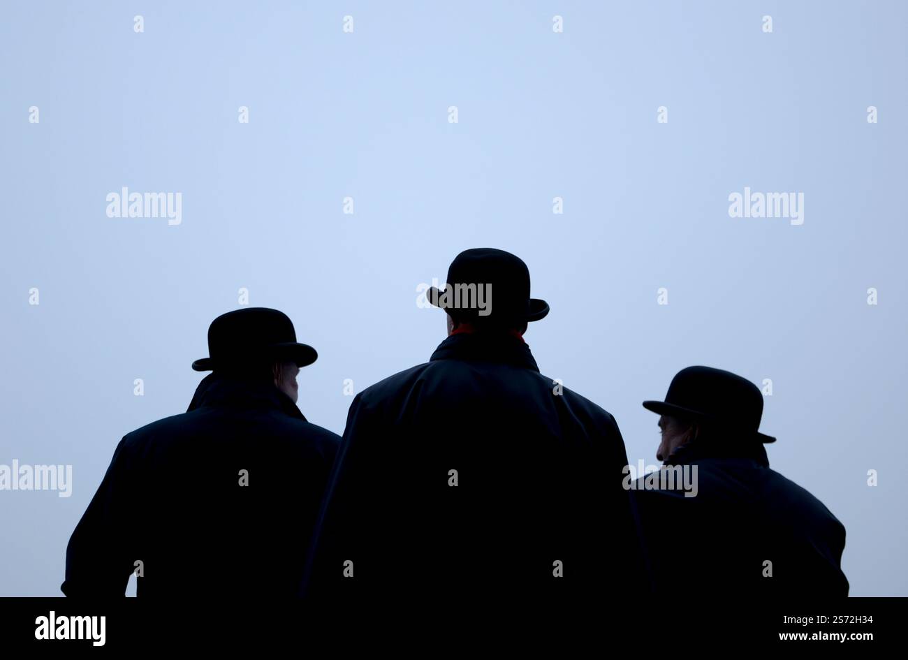 Stewards watching the racing on day two of the Berkshire Winter Million ...