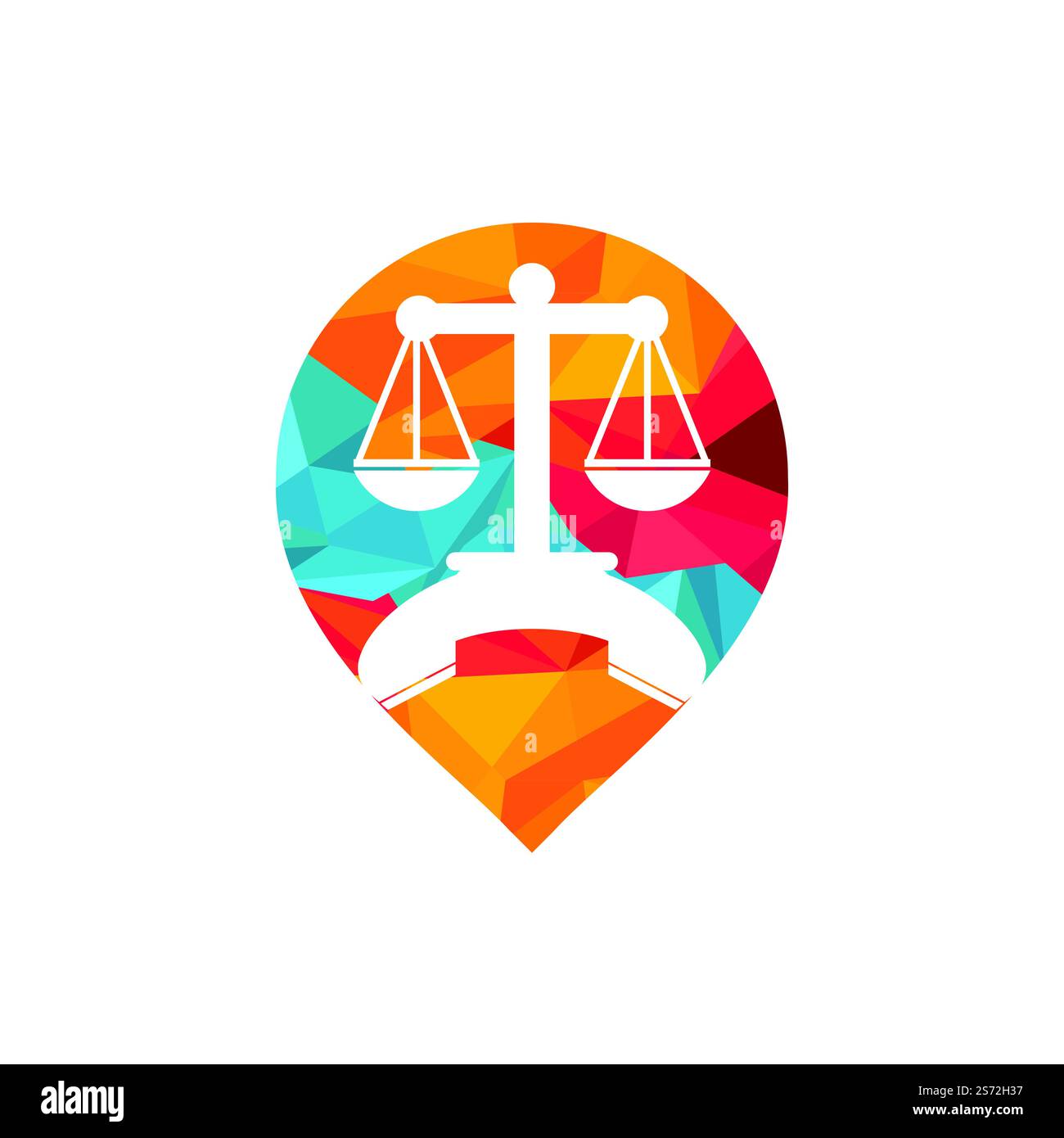 Law call vector logo design template. Handset and balance with pin ...