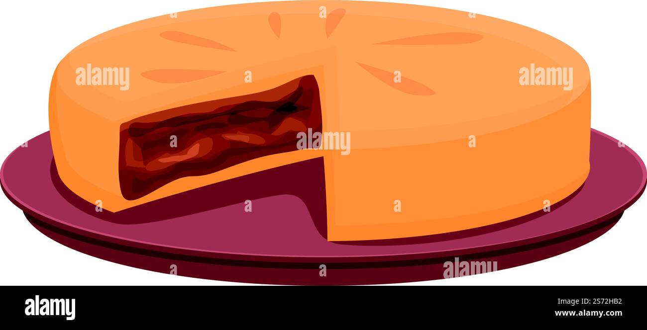 Apple choco pie icon cartoon vector. Australian food. Plate menu. Apple ...