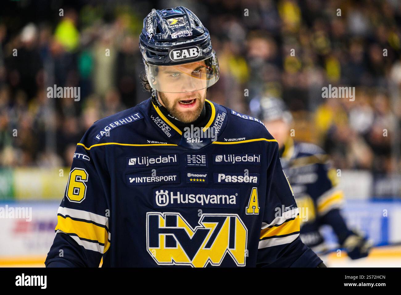 250118 HV71s Joona Luoto under ishockeymatchen i SHL mellan HV71 och ...