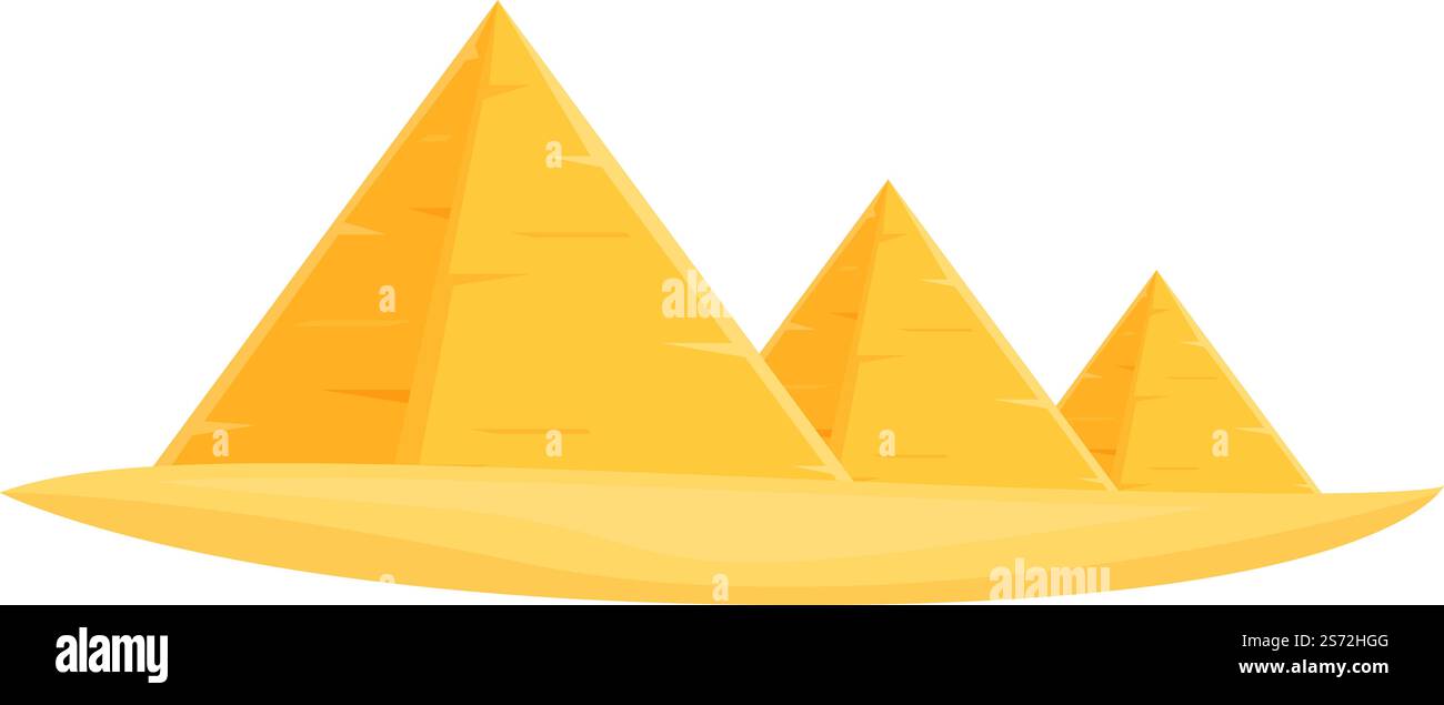 Ancient pyramids icon cartoon vector. Egypt pyramid. Desert landscape ...