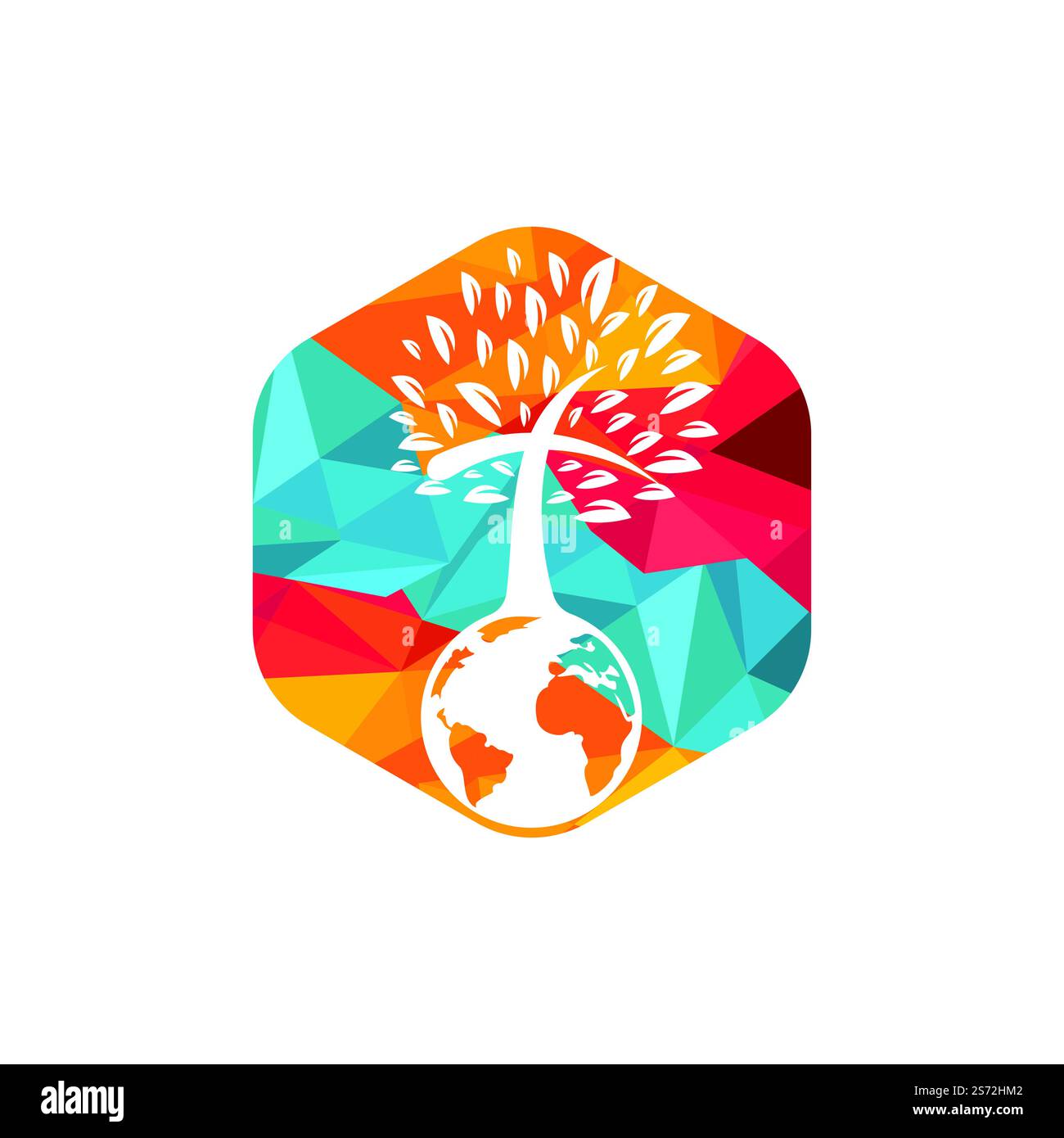 Global church vector logo design template. Globe with cross tree vector ...