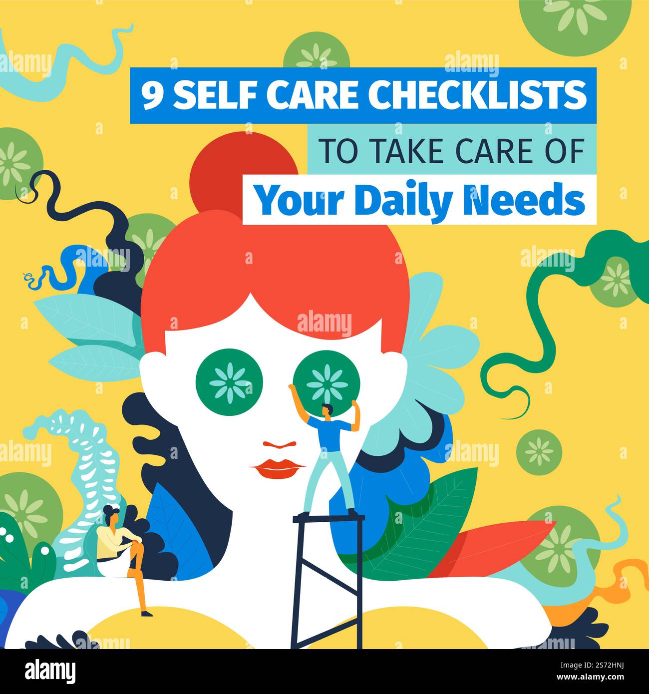 Beauty and self care checklists for female daily needs, spa and relax ...