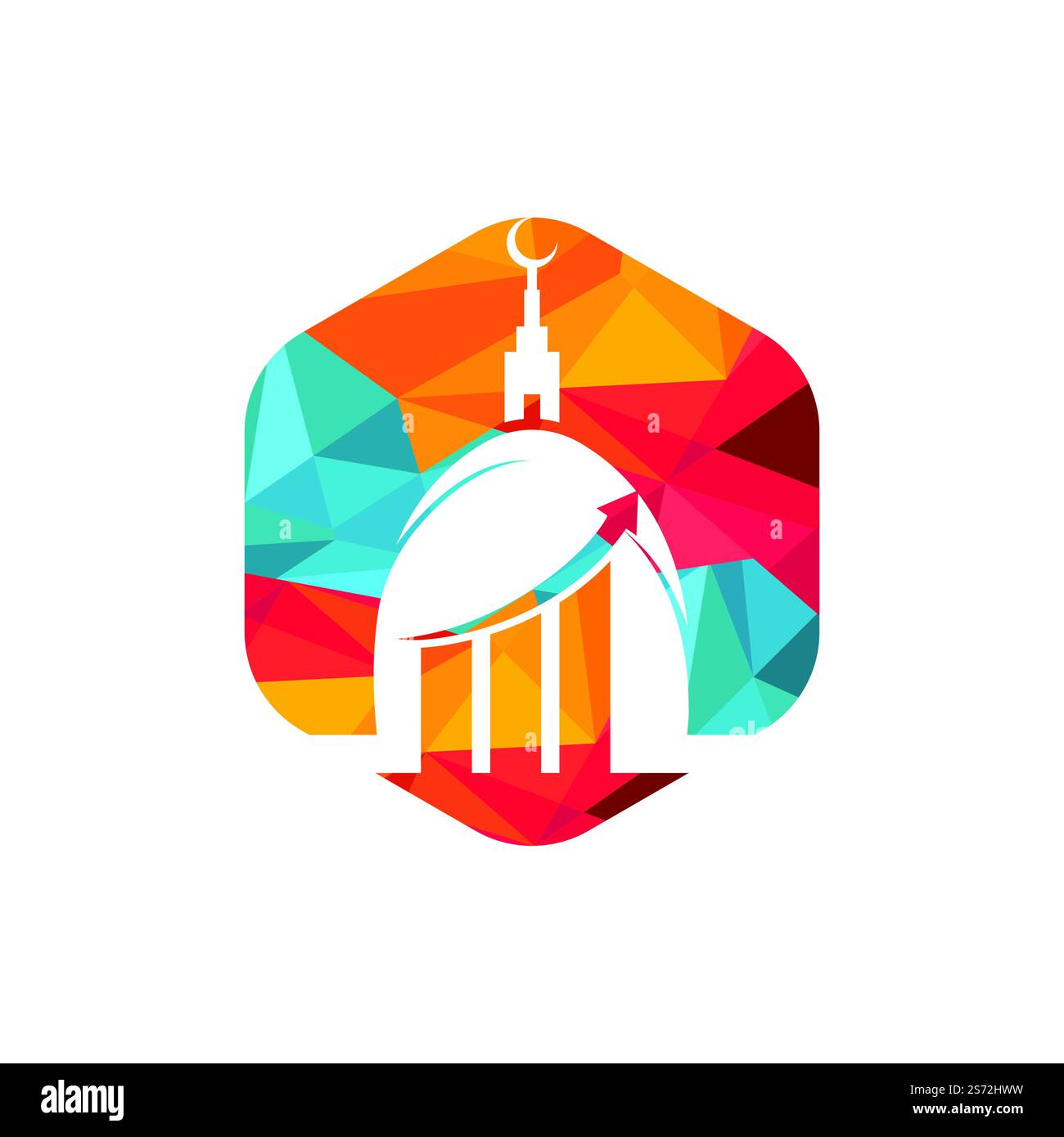 Islamic chart business vector logo design template. Mosque and bar ...