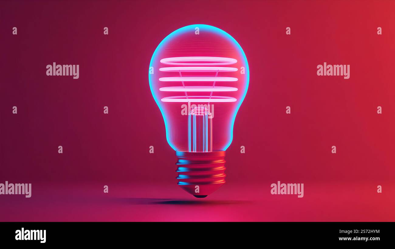 Glowing Lightbulb Icon with Minimal Circuitry Symbolizing Ideas ...