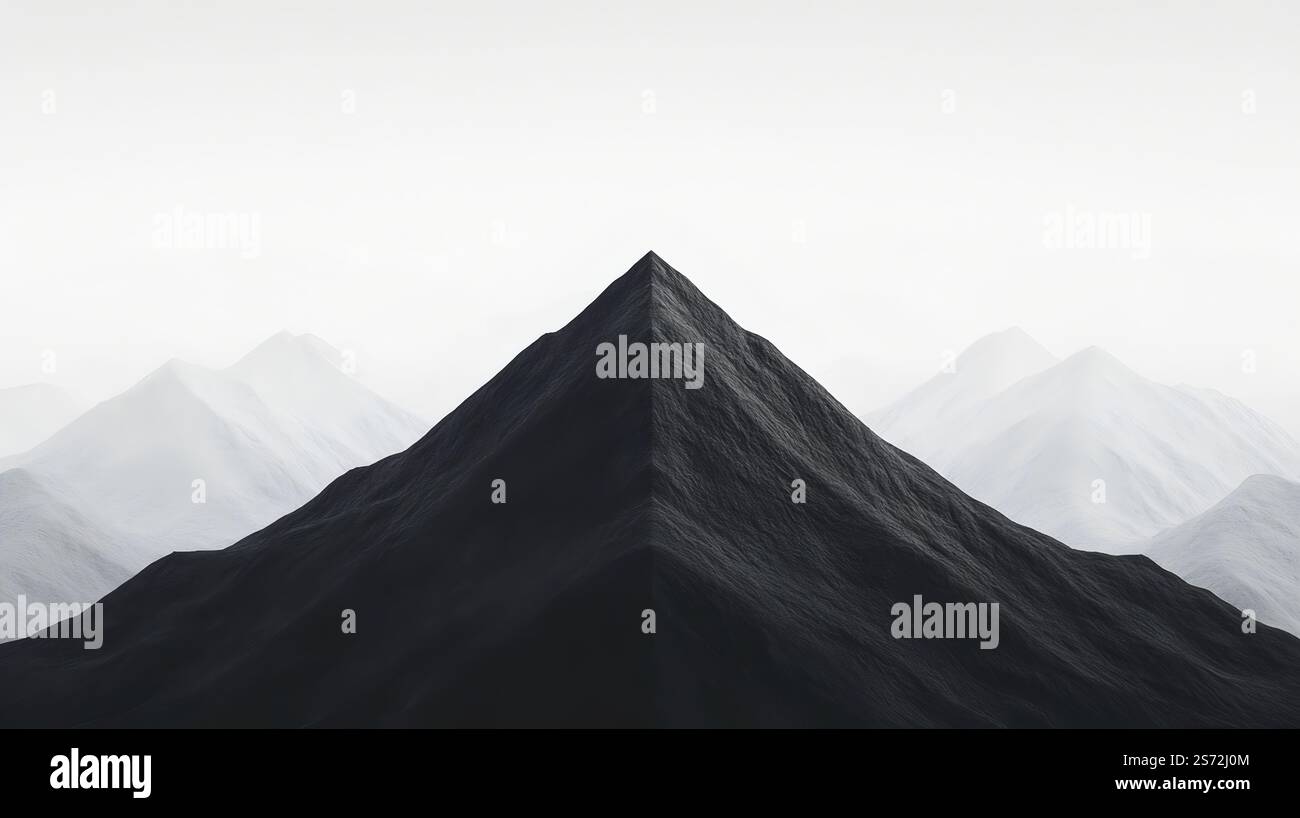 Monochrome Abstract Mountain Peak:A Symbolic Representation of the ...