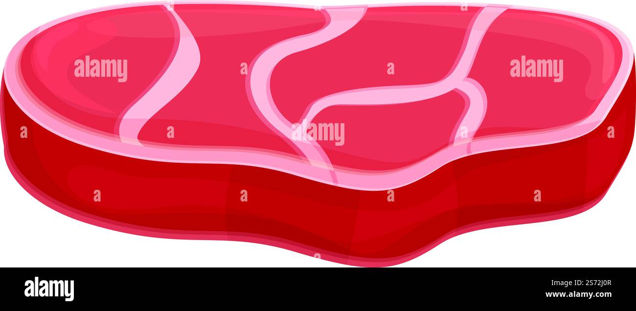 Raw steak icon cartoon vector. Beef meat. Food pork. Raw steak icon ...